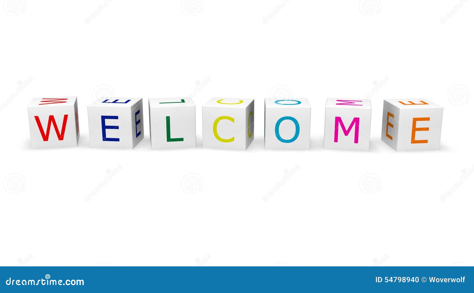 Welcome cubes stock illustration. Illustration of color - 54798940