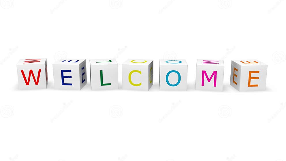 Welcome cubes stock illustration. Illustration of color - 54798940