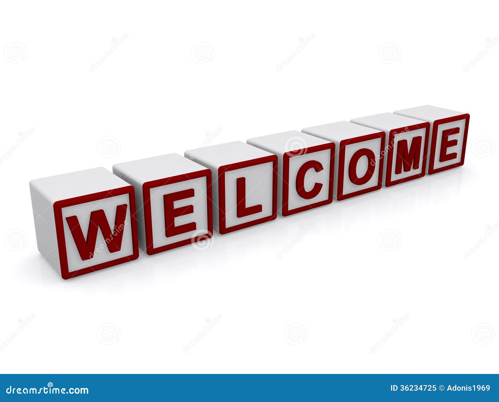 Welcome on 3D Square Cubes stock illustration. Illustration of word ...