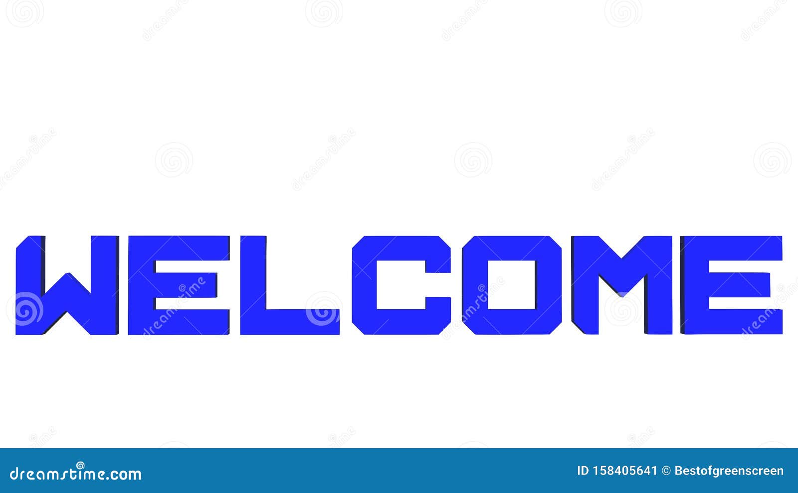 Welcome - 3D Text in Blue on White Background Stock Illustration ...