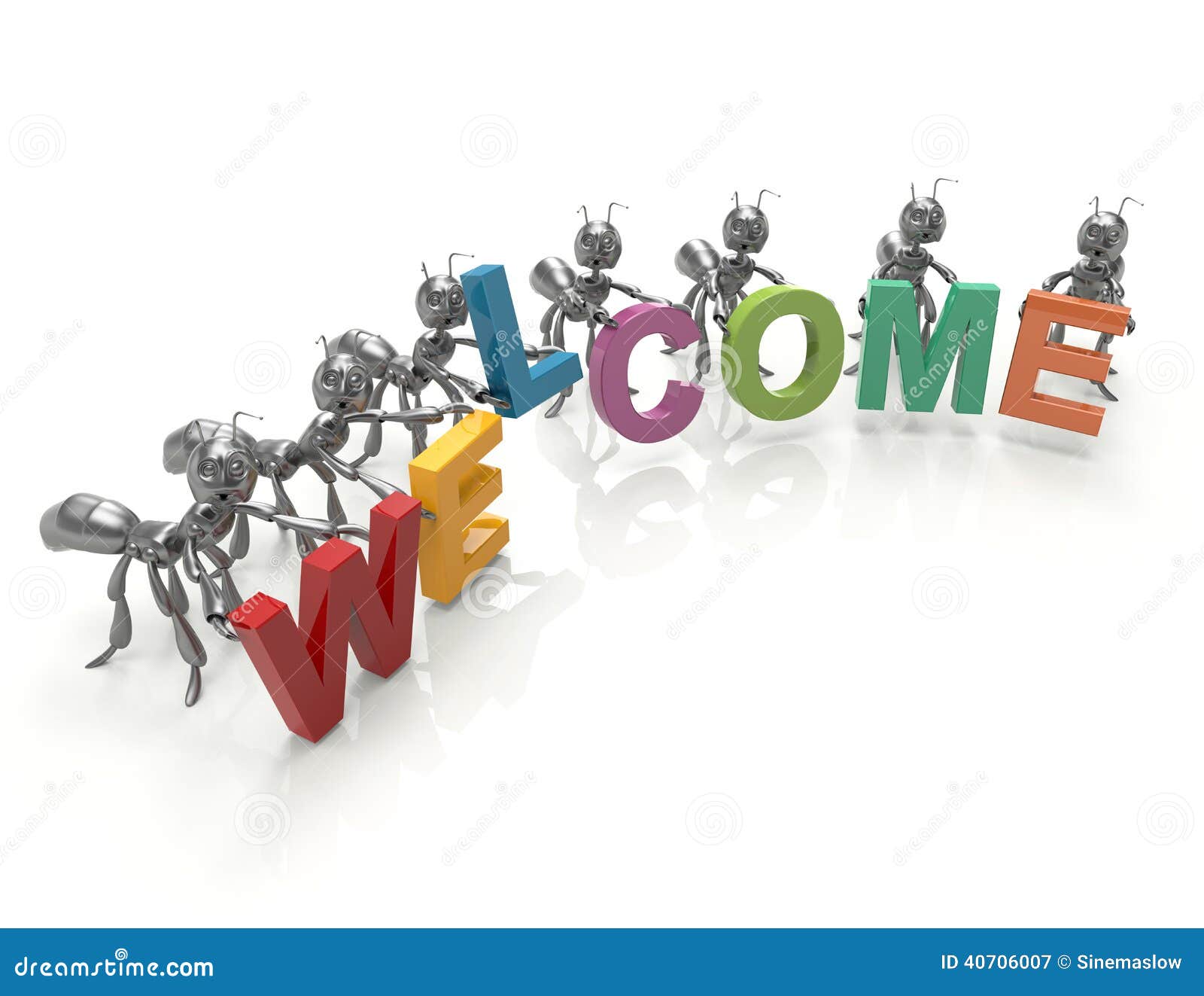 Welcome 3d word concept stock illustration. Illustration of generated ...