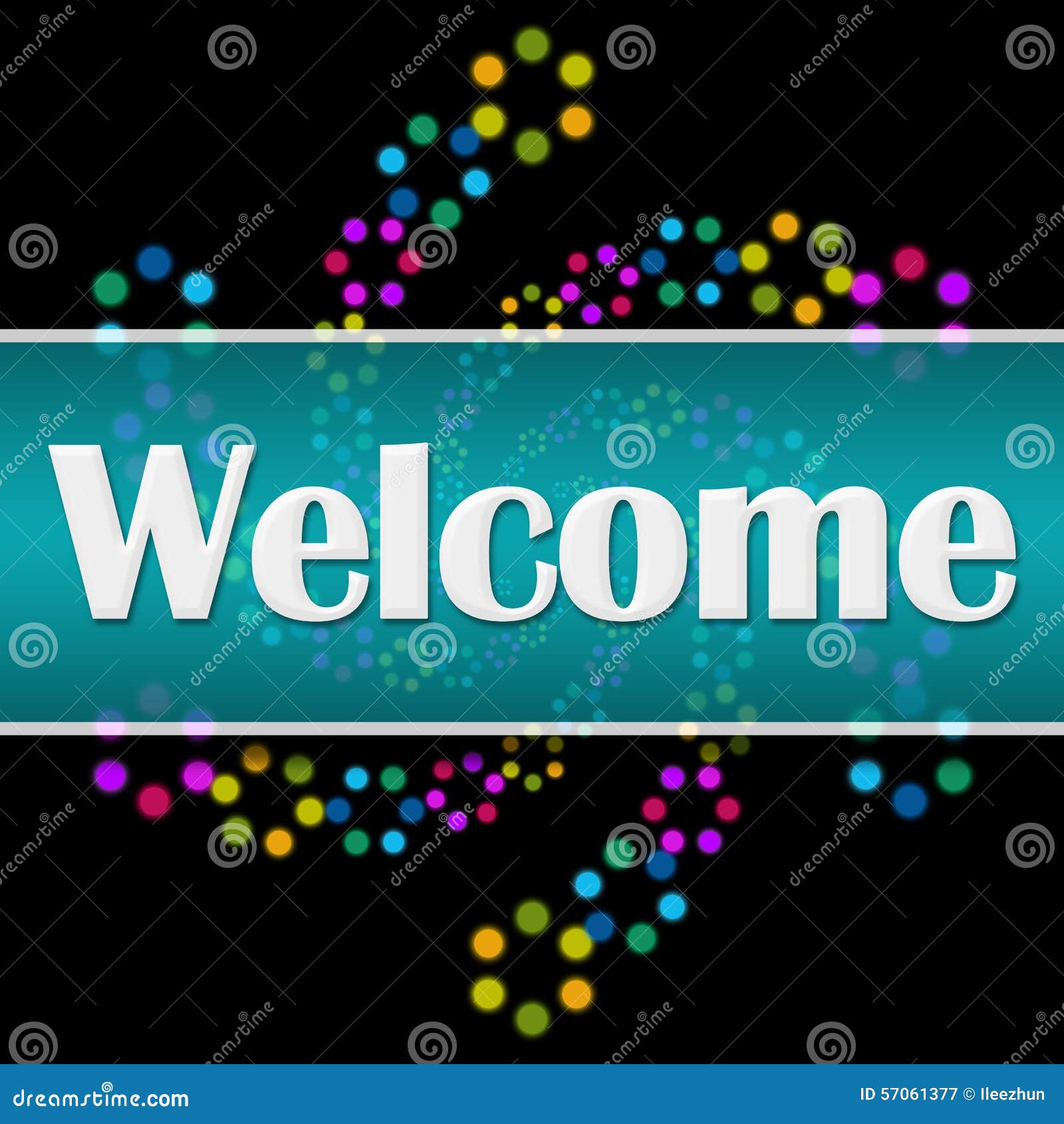 Welcome Dark Colorful Neon Square Horizontal Stock Illustration ...