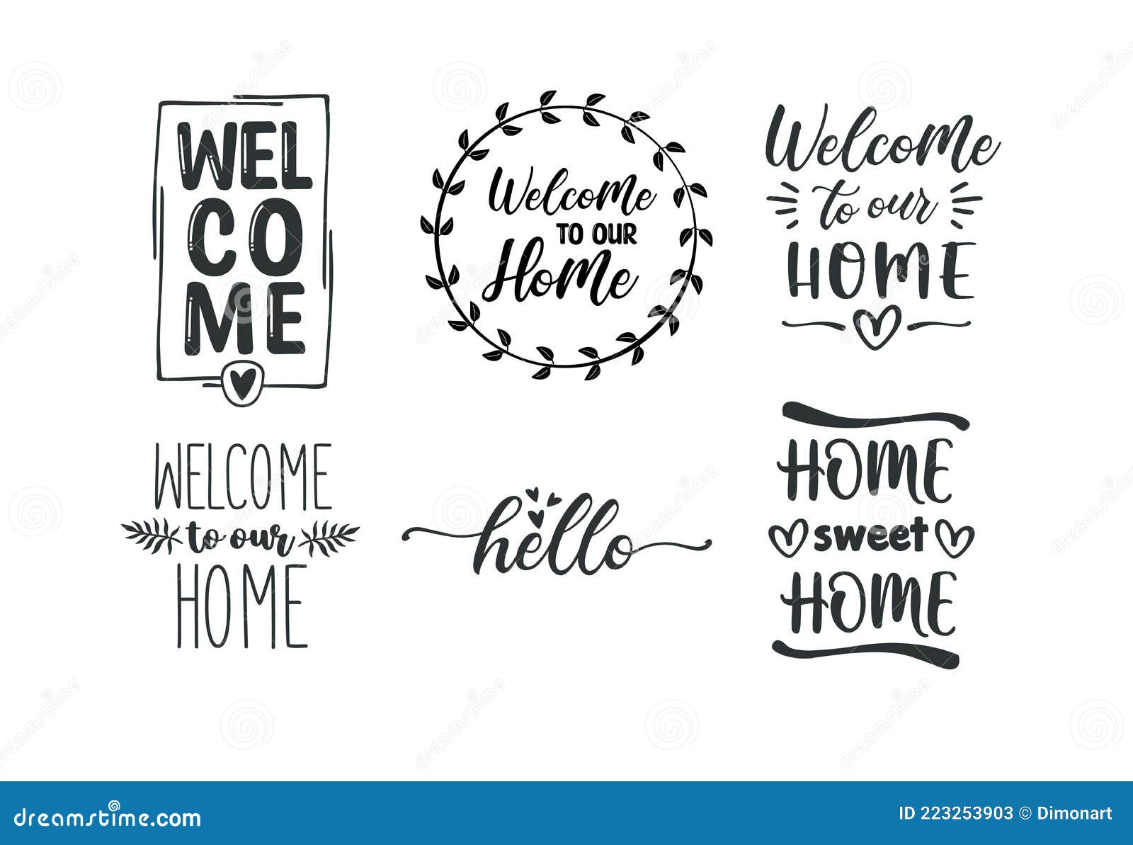 Welcome Design Set. Decoration Elements Stock Vector - Illustration of ...