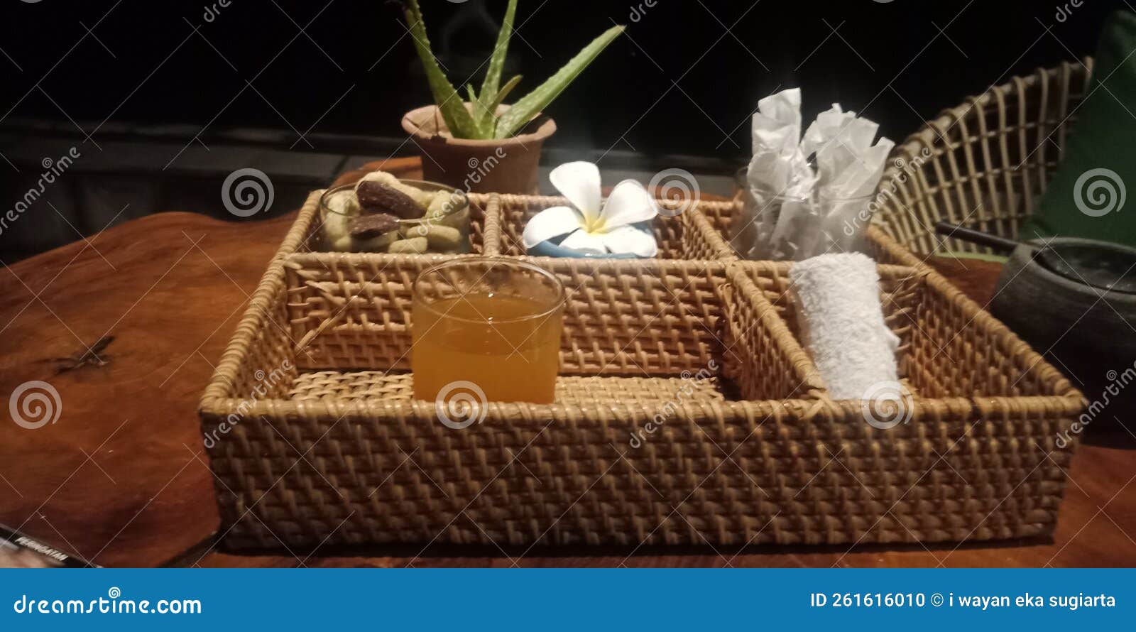 Welcome drink with snacks stock photo. Image of food - 261616010