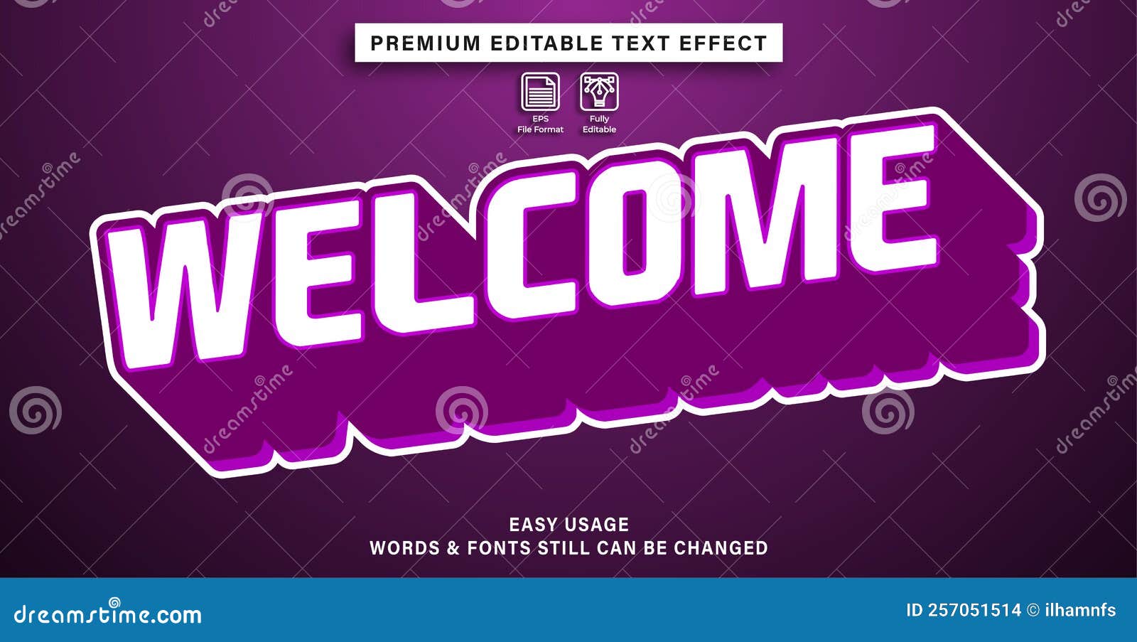 Welcome Editable Text Effect Stock Vector - Illustration of letters ...