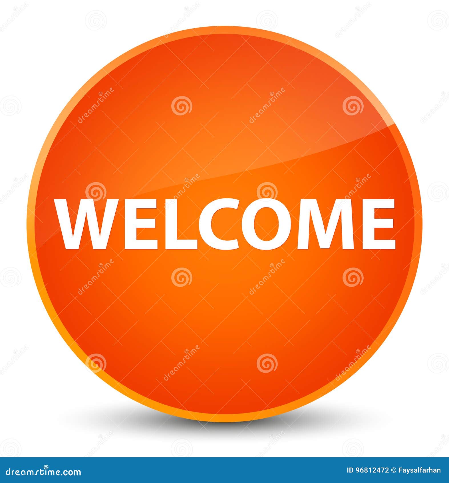 Welcome Elegant Orange Round Button Stock Illustration - Illustration ...