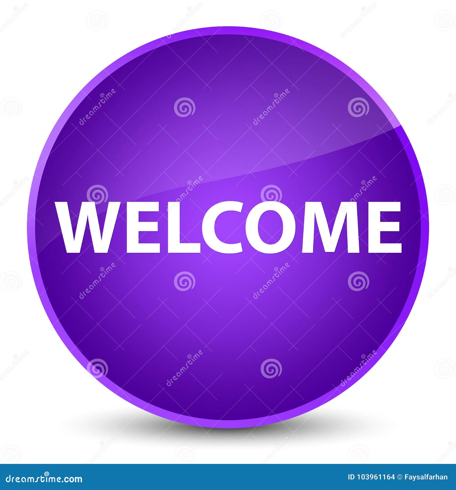 Welcome Elegant Purple Round Button Stock Illustration - Illustration ...