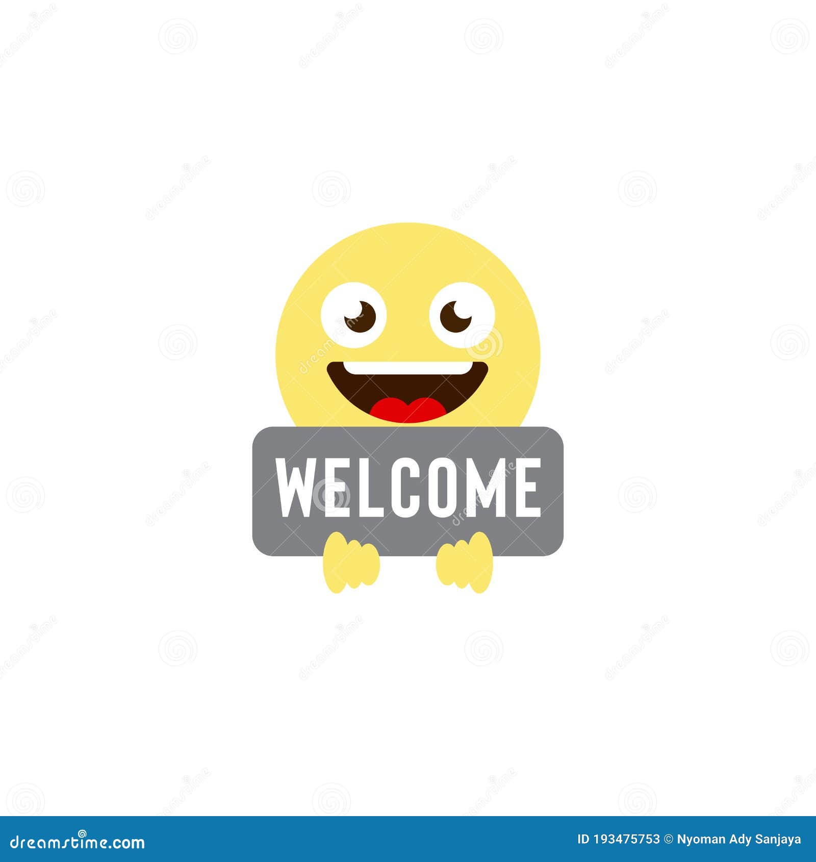 Welcome Emoticons Vector Icon Symbol Isolated on White Background Stock ...