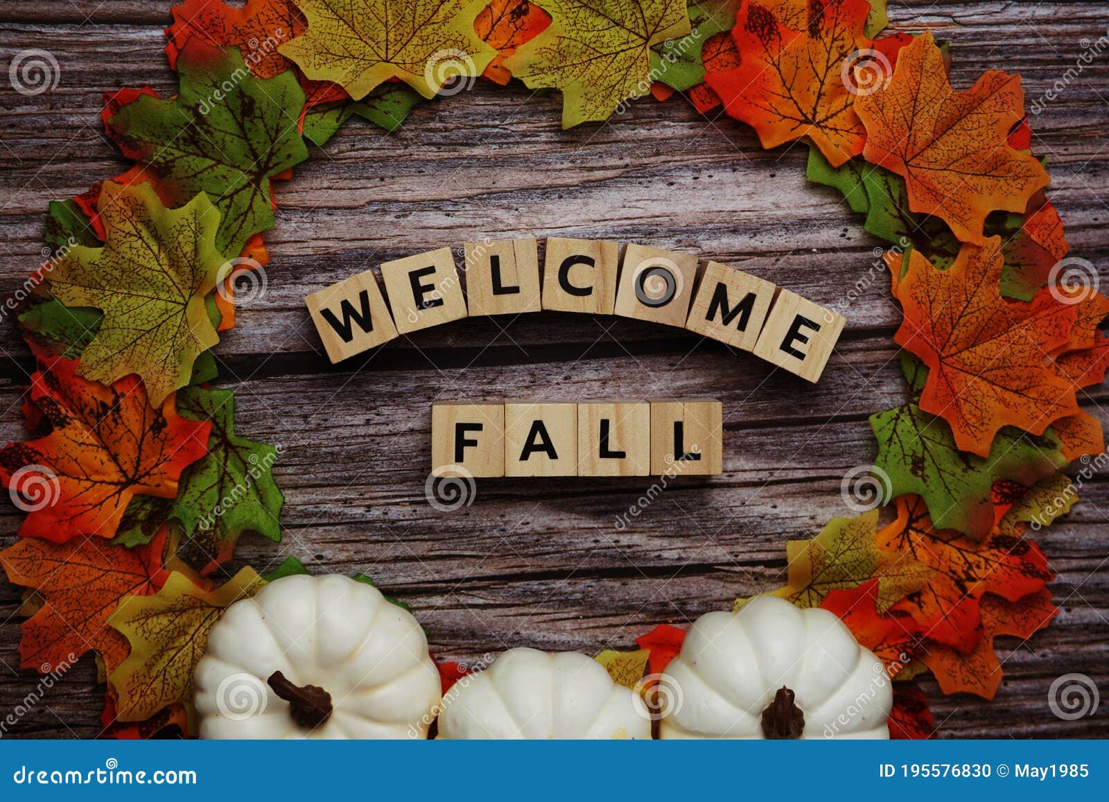 Welcome Fall Message Alphabet Letter on Wooden Background Stock Photo ...