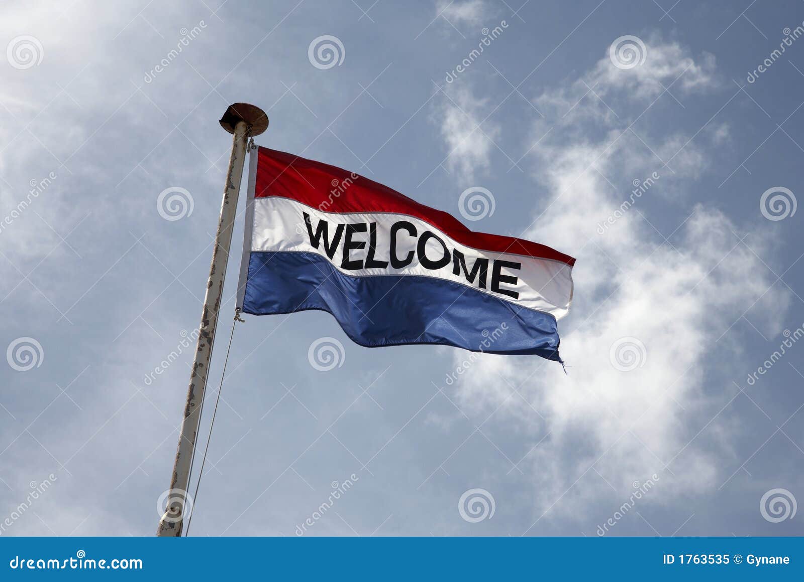 Welcome flag stock image. Image of single, blue, breezy - 1763535