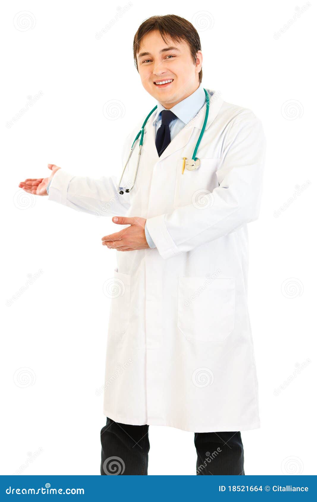 Welcome! Friendly Doctor Inviting To Cooperation Stock Photo - Image of ...