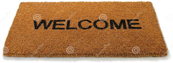 Welcome Front Door Mat Isolated White Stock Image - Image of flat ...