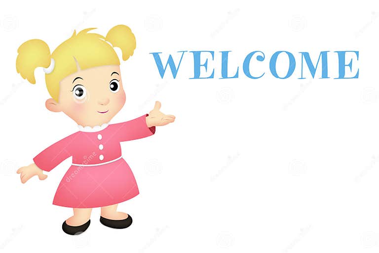 Welcome Girl stock illustration. Illustration of little - 21100683