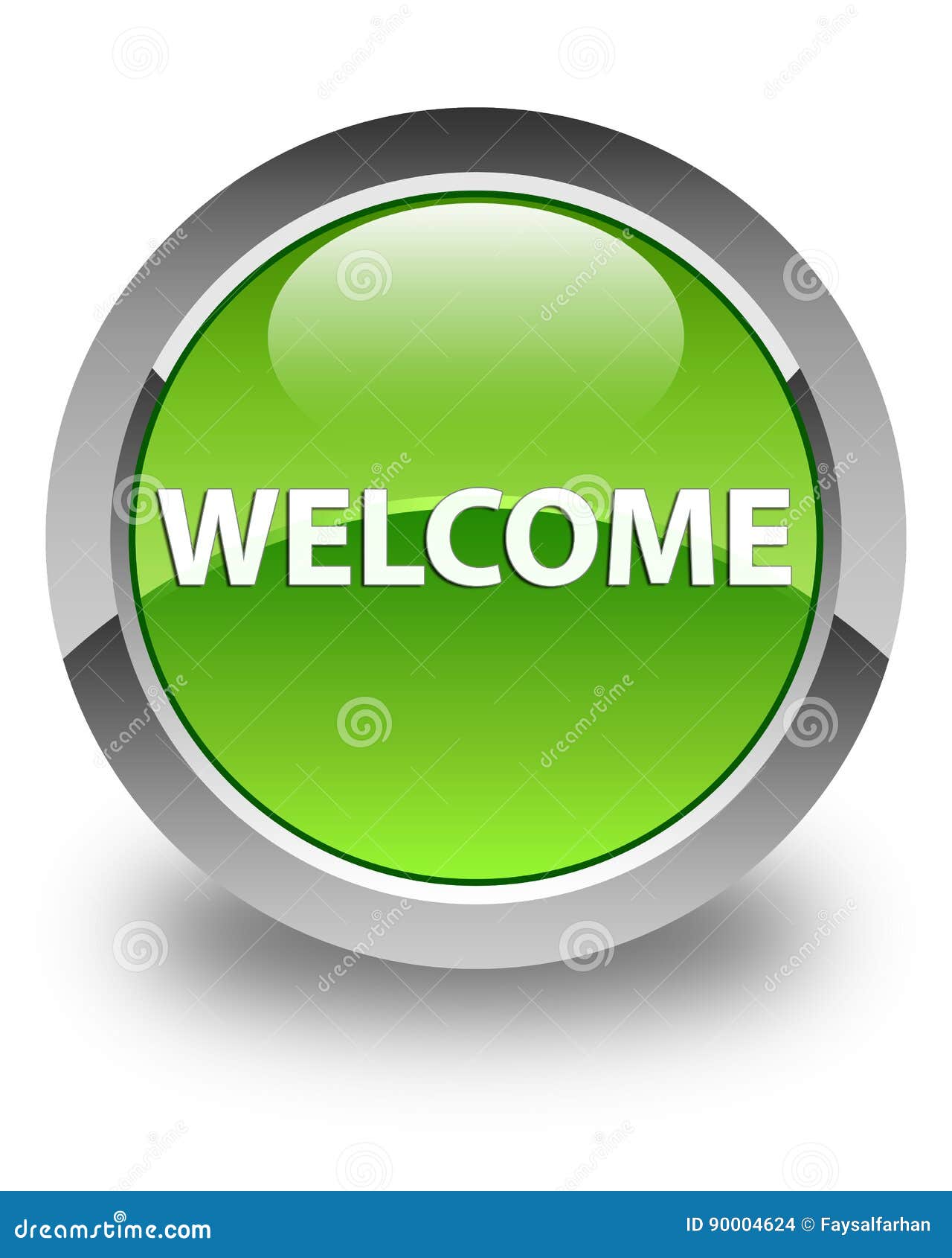 Welcome Glossy Green Round Button Stock Illustration - Illustration of ...