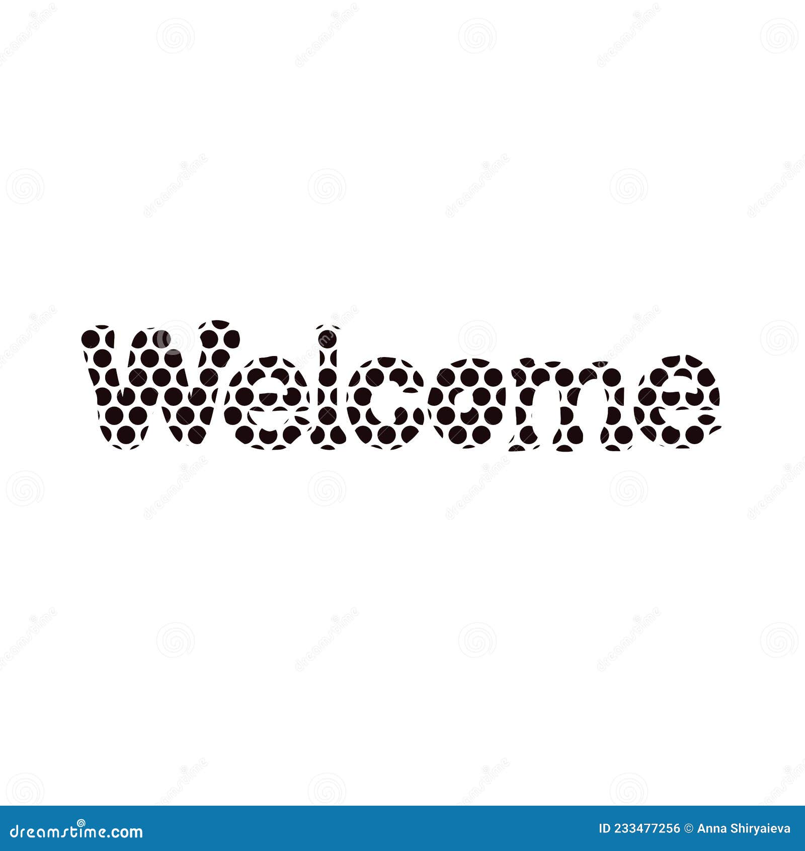 Welcome - Gold Glittering Hand Lettering Design with Polka Dots Pattern ...