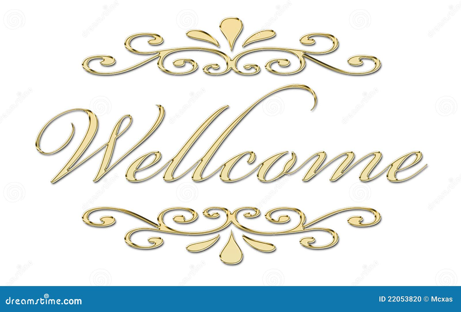 Welcome in gold letters stock illustration. Illustration of polite ...