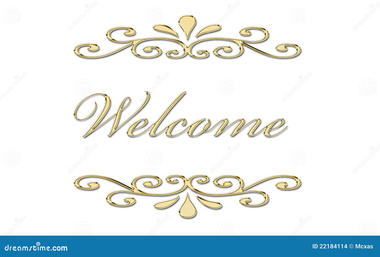 Welcome in gold letters stock illustration. Illustration of polite ...