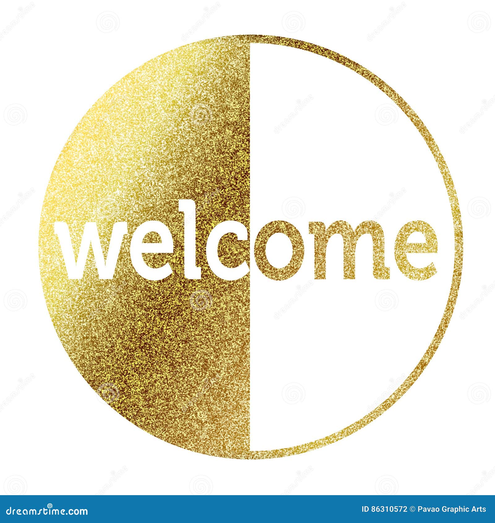 Welcome Golden Text In Frame Isolated Vector Illustration. Greeting ...