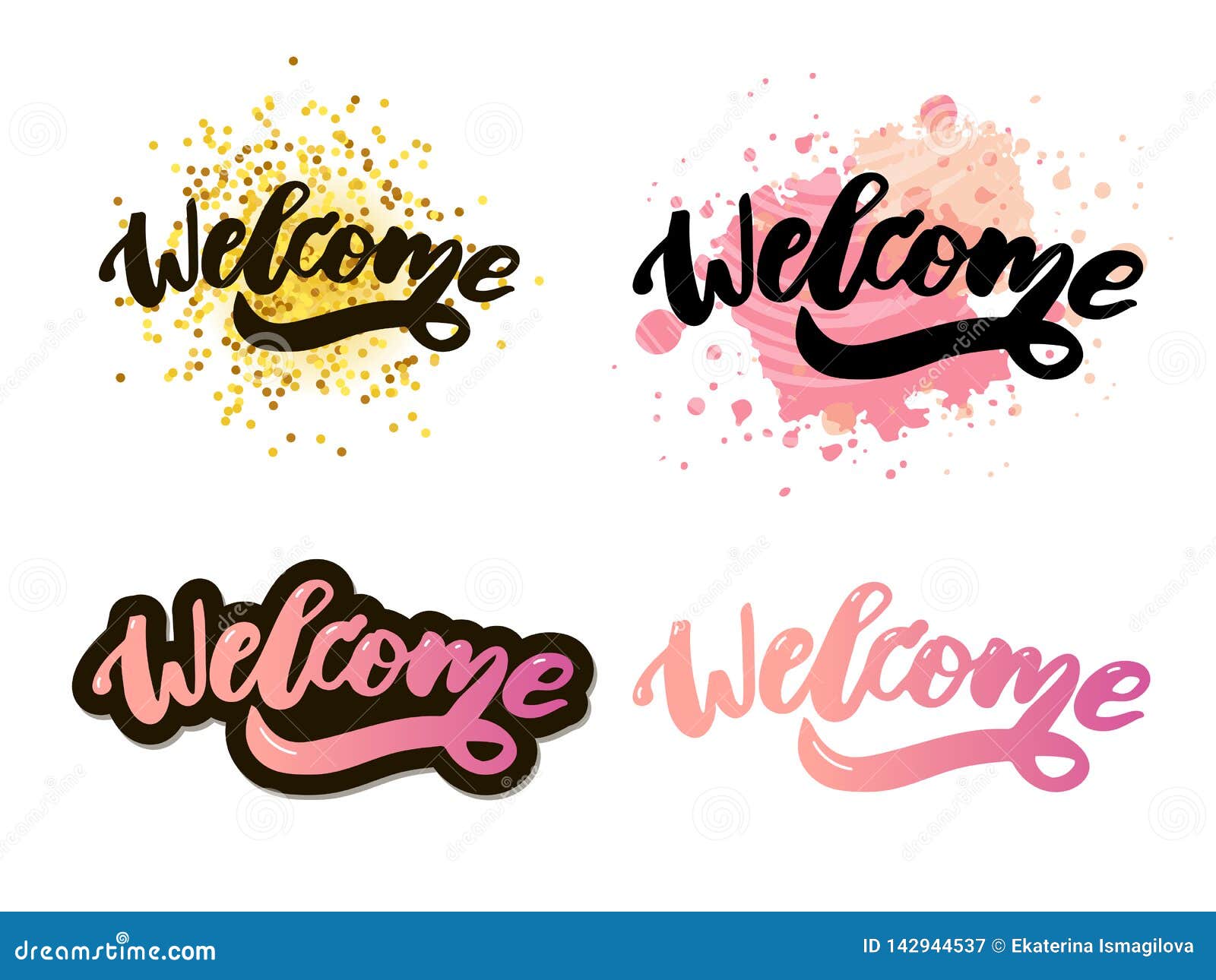 Welcome Good Luck Lettering Text. Modern Calligraphy Style Illustration ...