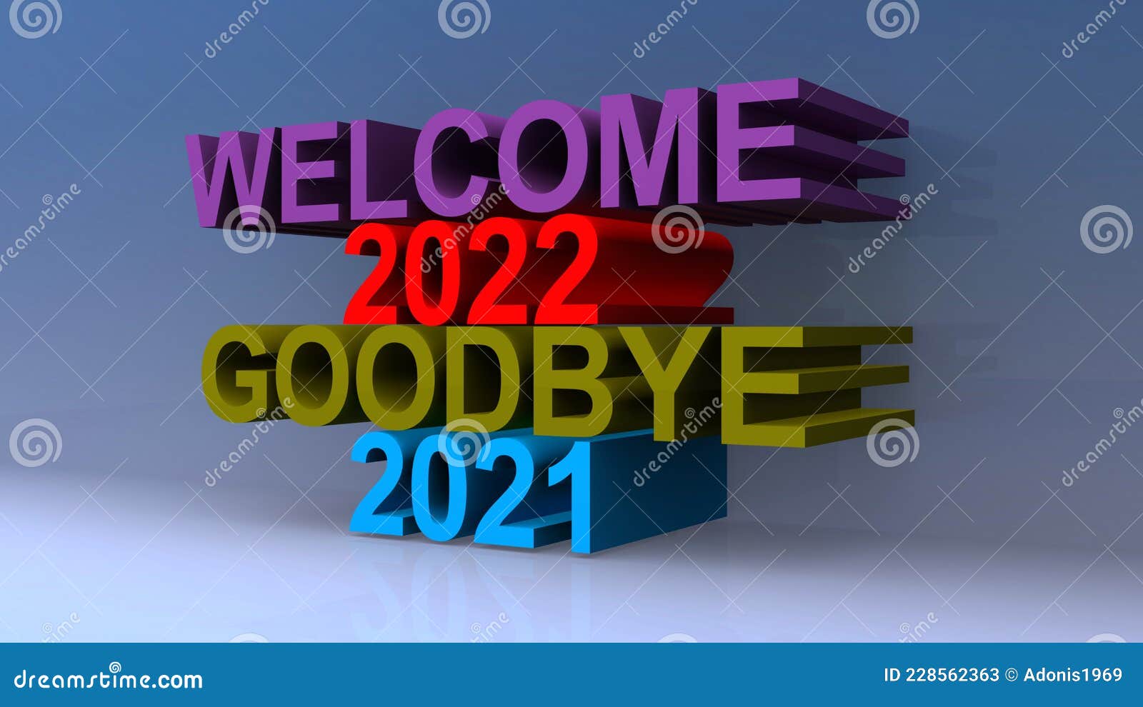 Welcome 2022 Goodbye 2021 on Blue Stock Illustration - Illustration of ...