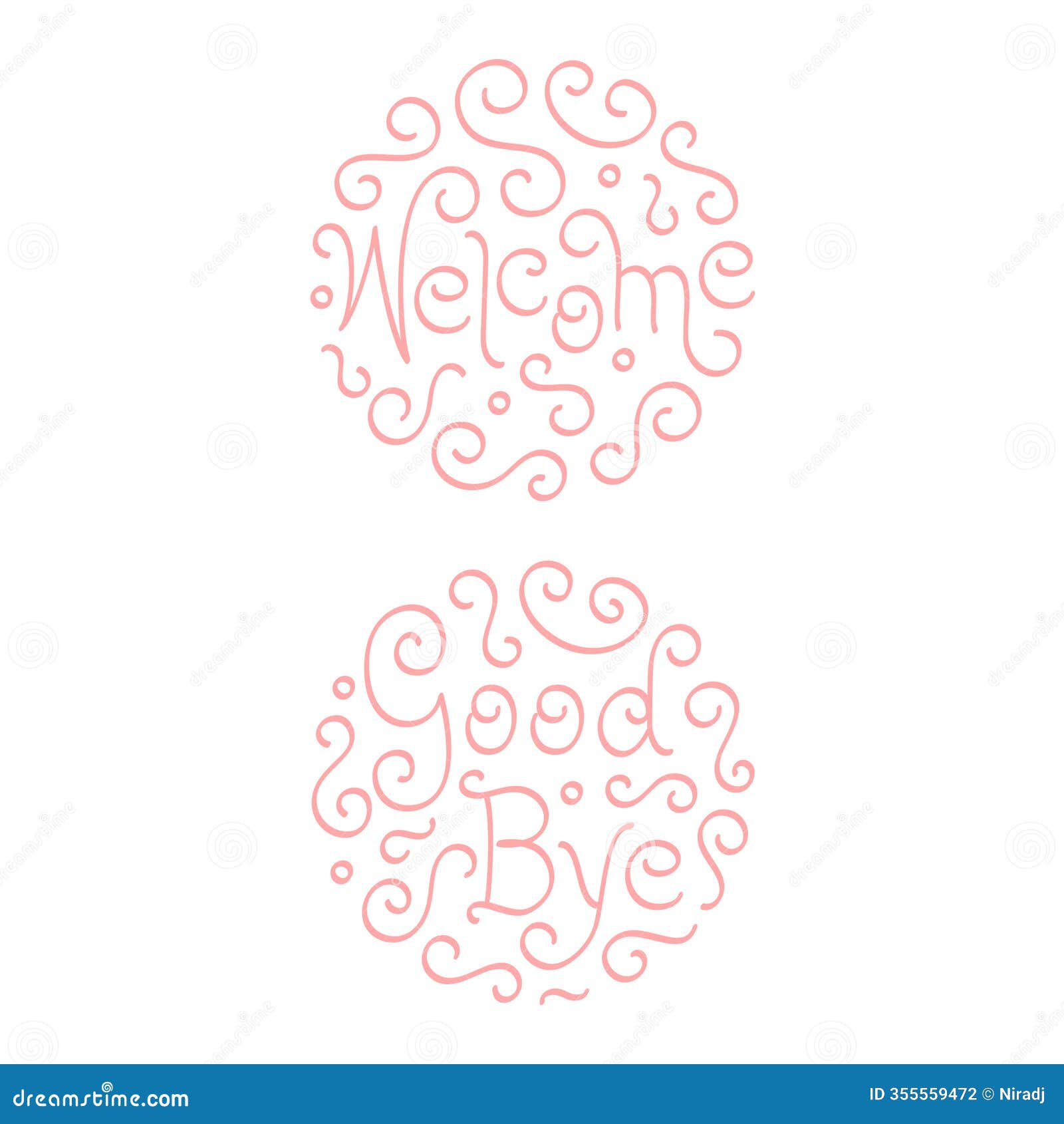Welcome and Goodbye in Circle Shape Stock Illustration - Illustration ...