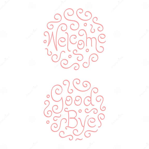 Welcome and Goodbye in Circle Shape Stock Illustration - Illustration ...