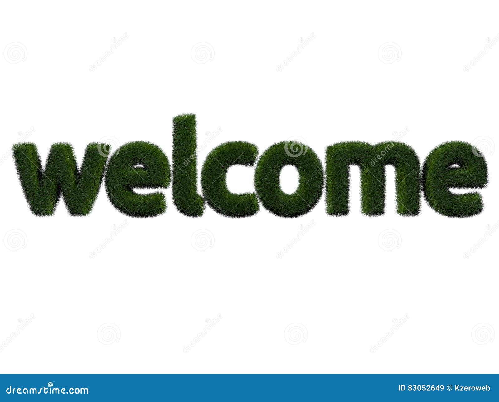 Welcome. Grass Inscription. Digital Illustration. 3d Rendering Stock ...