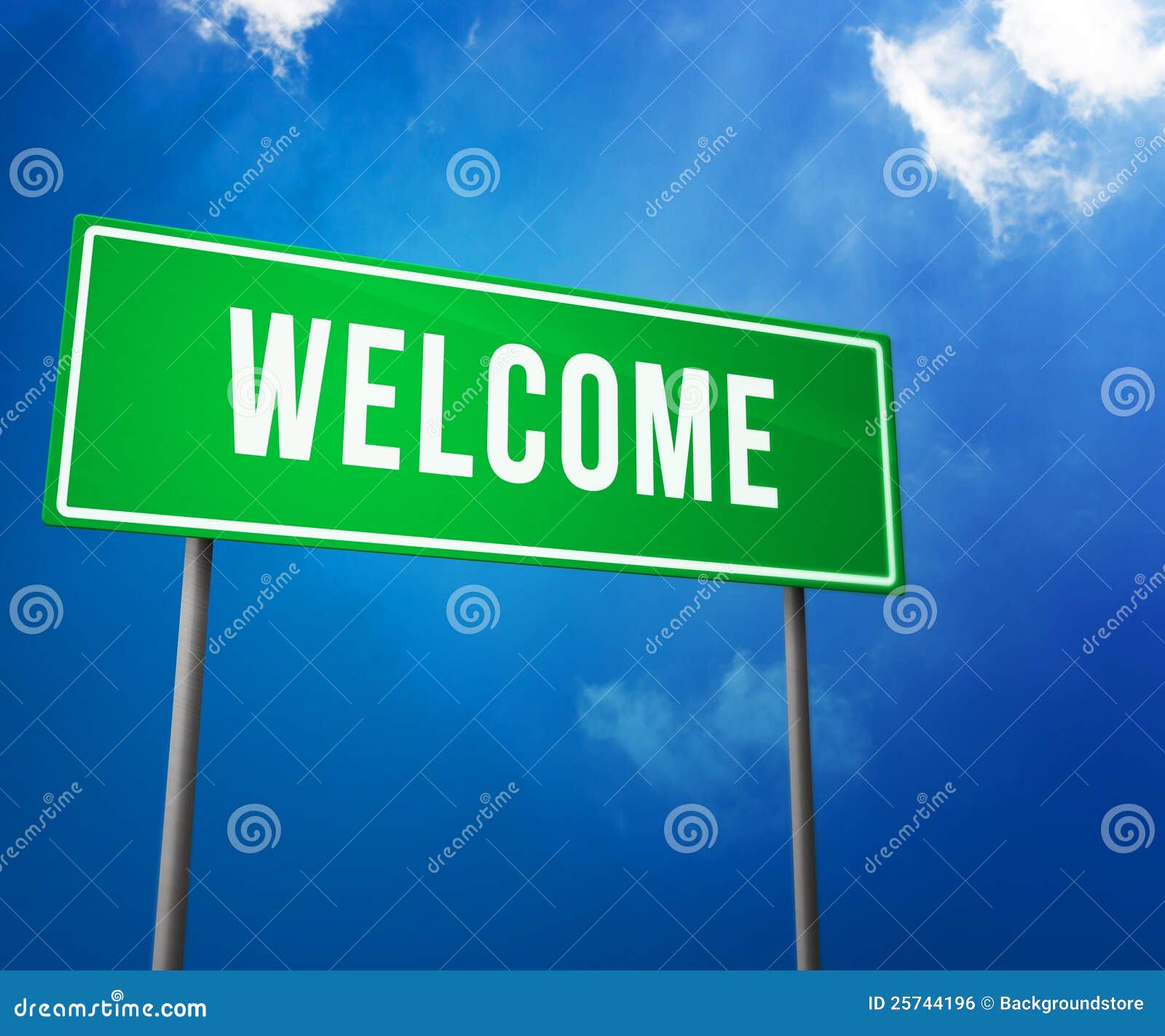 Welcome Green Road Sign Stock Images - Download 8,682 Royalty Free Photos