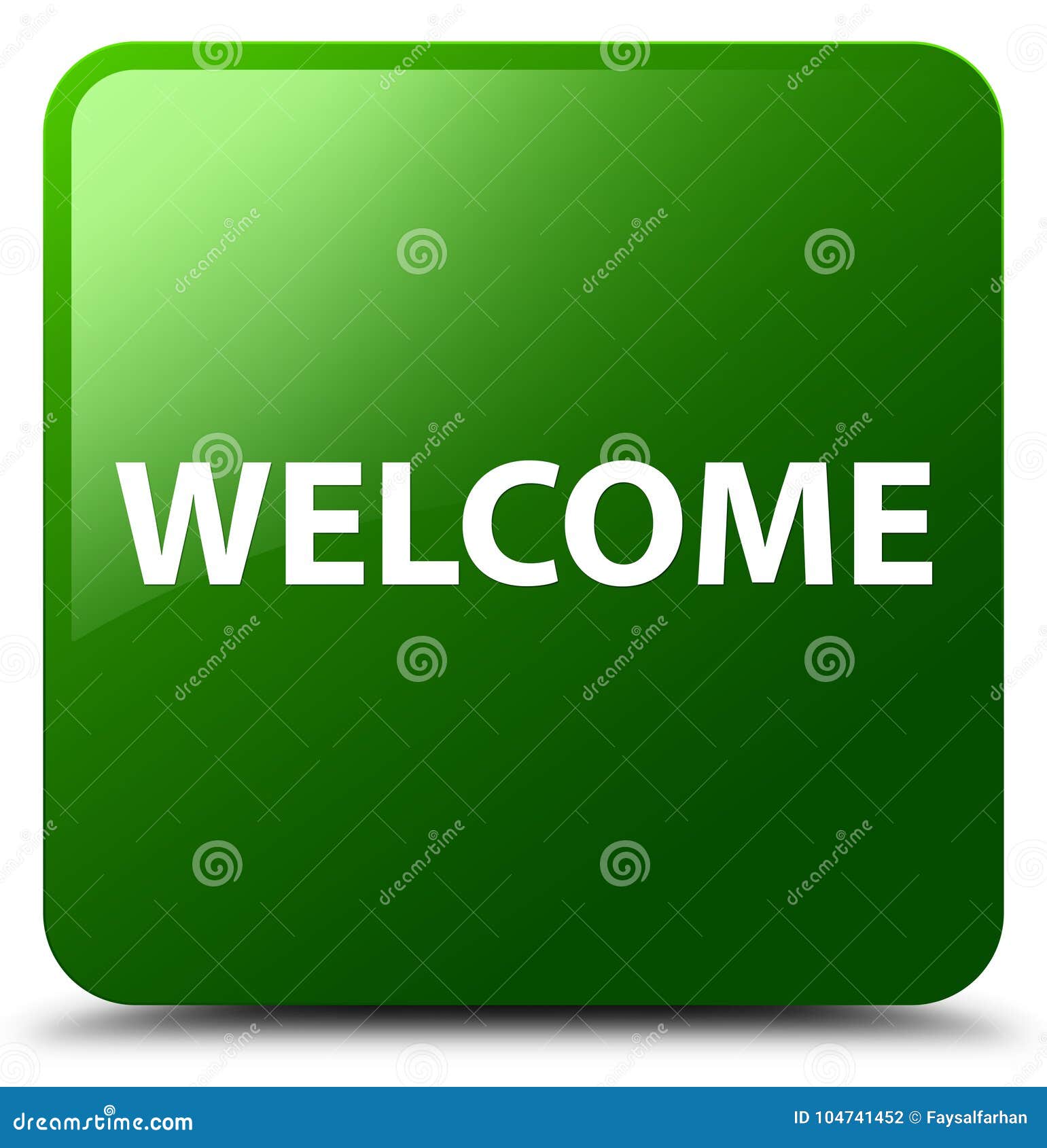 Welcome Green Square Button Stock Illustration - Illustration of ...