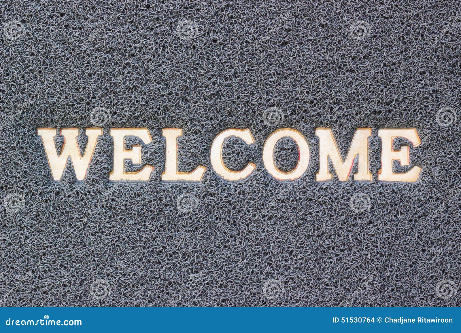 Welcome grey vinyl carpet stock photo. Image of moisture - 51530764