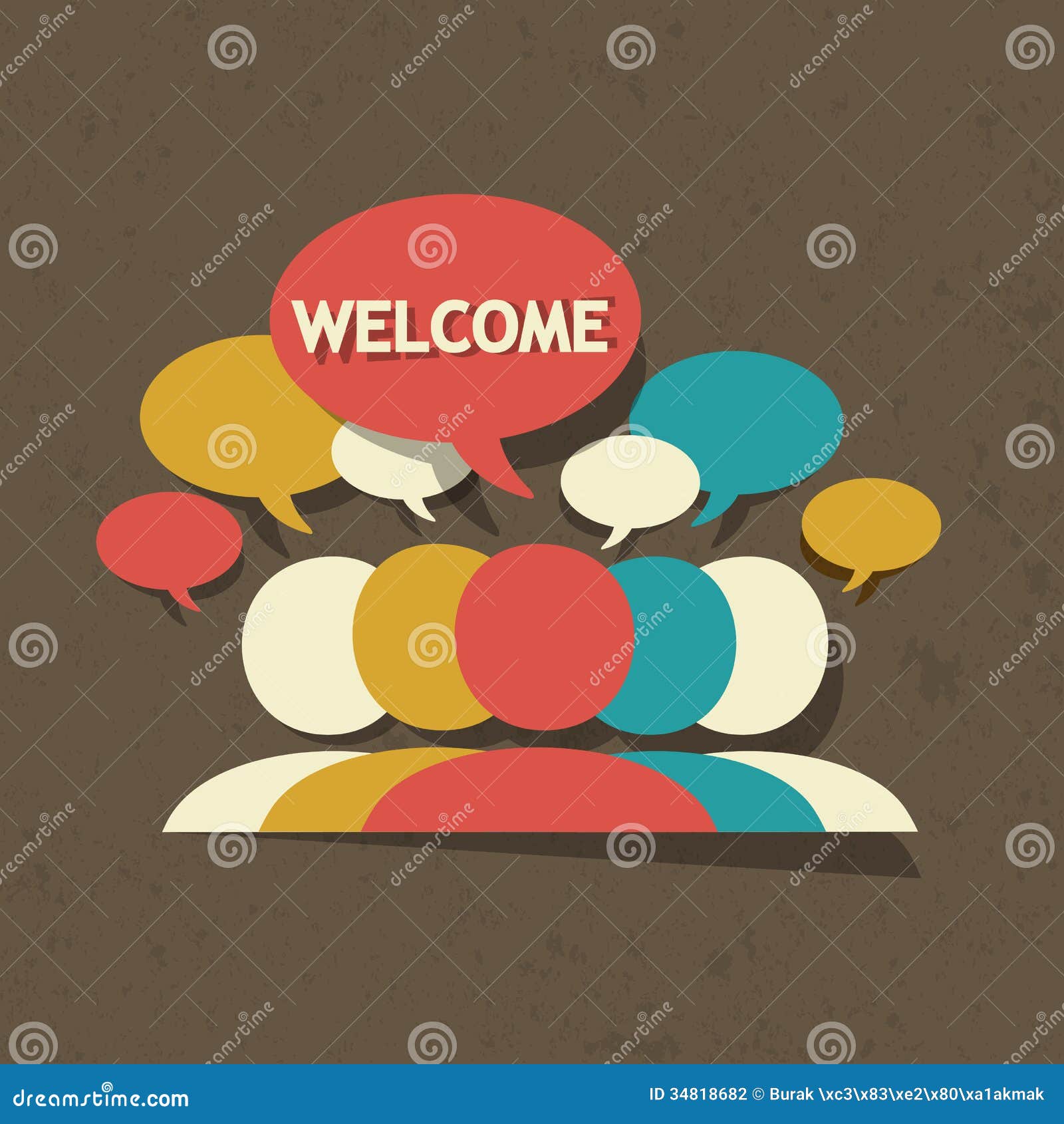 Welcome group stock vector. Illustration of vintage, message - 34818682