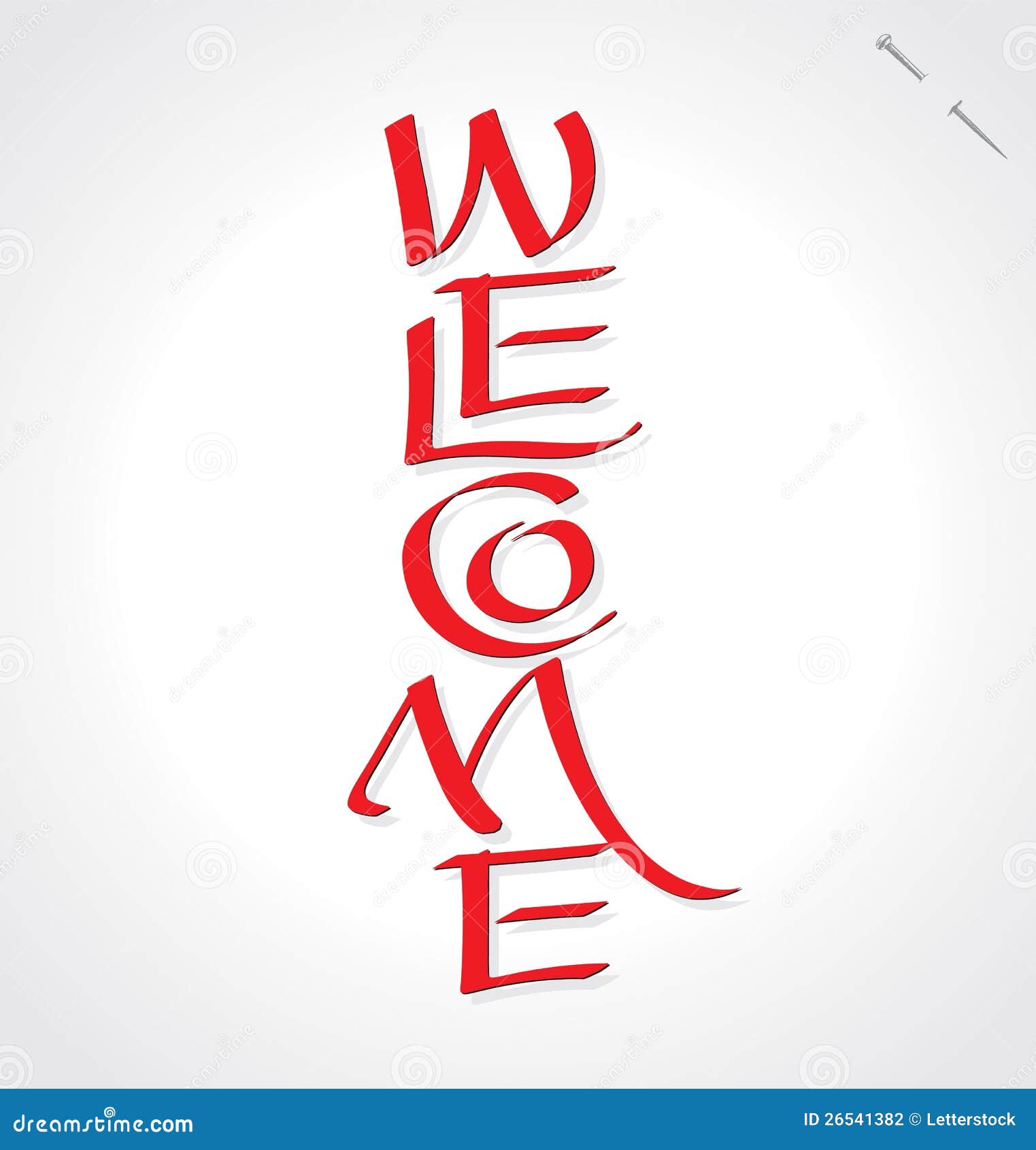 Welcome - Hand Lettering Vector Illustration Banner | CartoonDealer.com ...