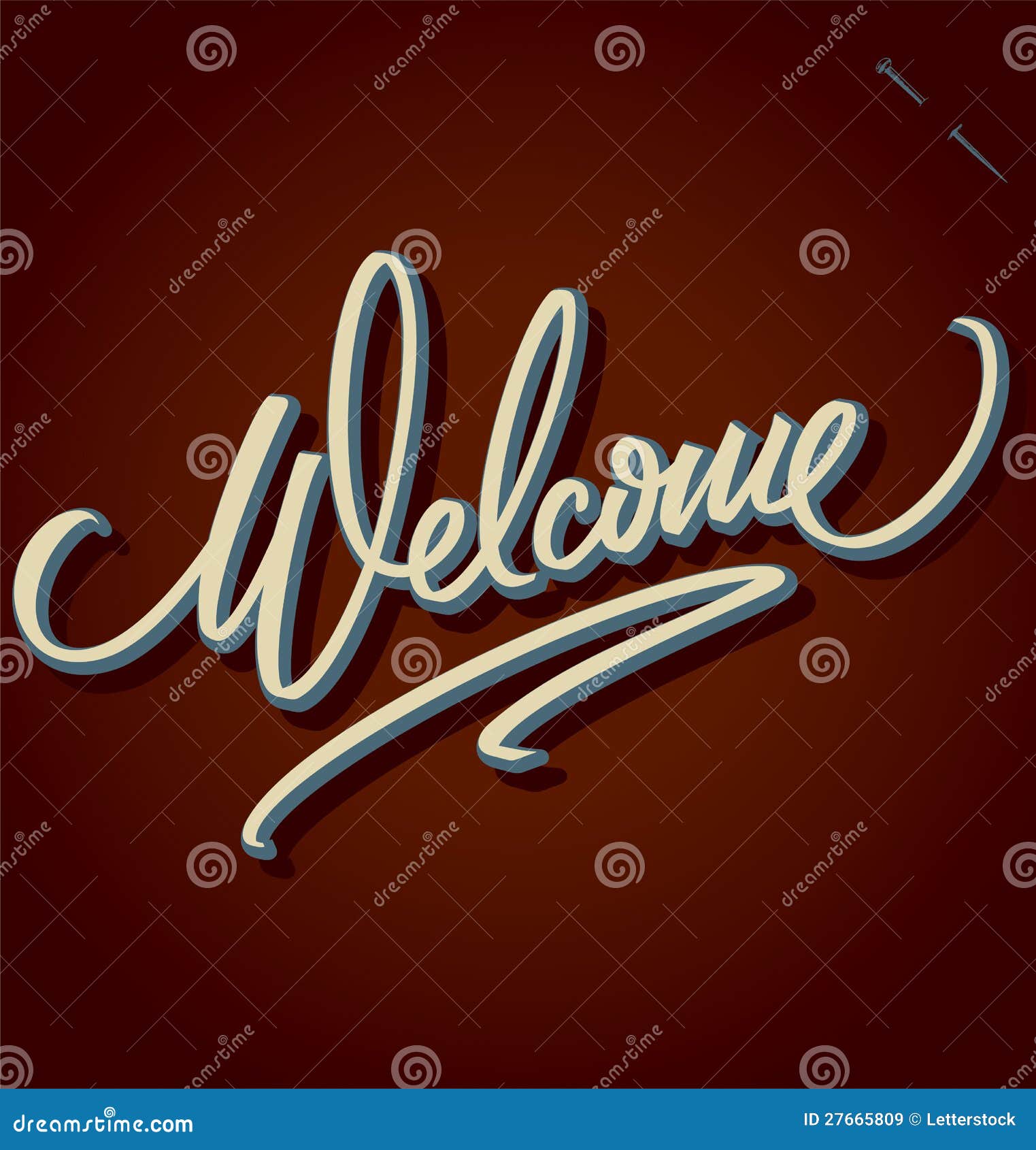 Welcome Hand Lettering Calligraphy Sticker Vector Illustration ...