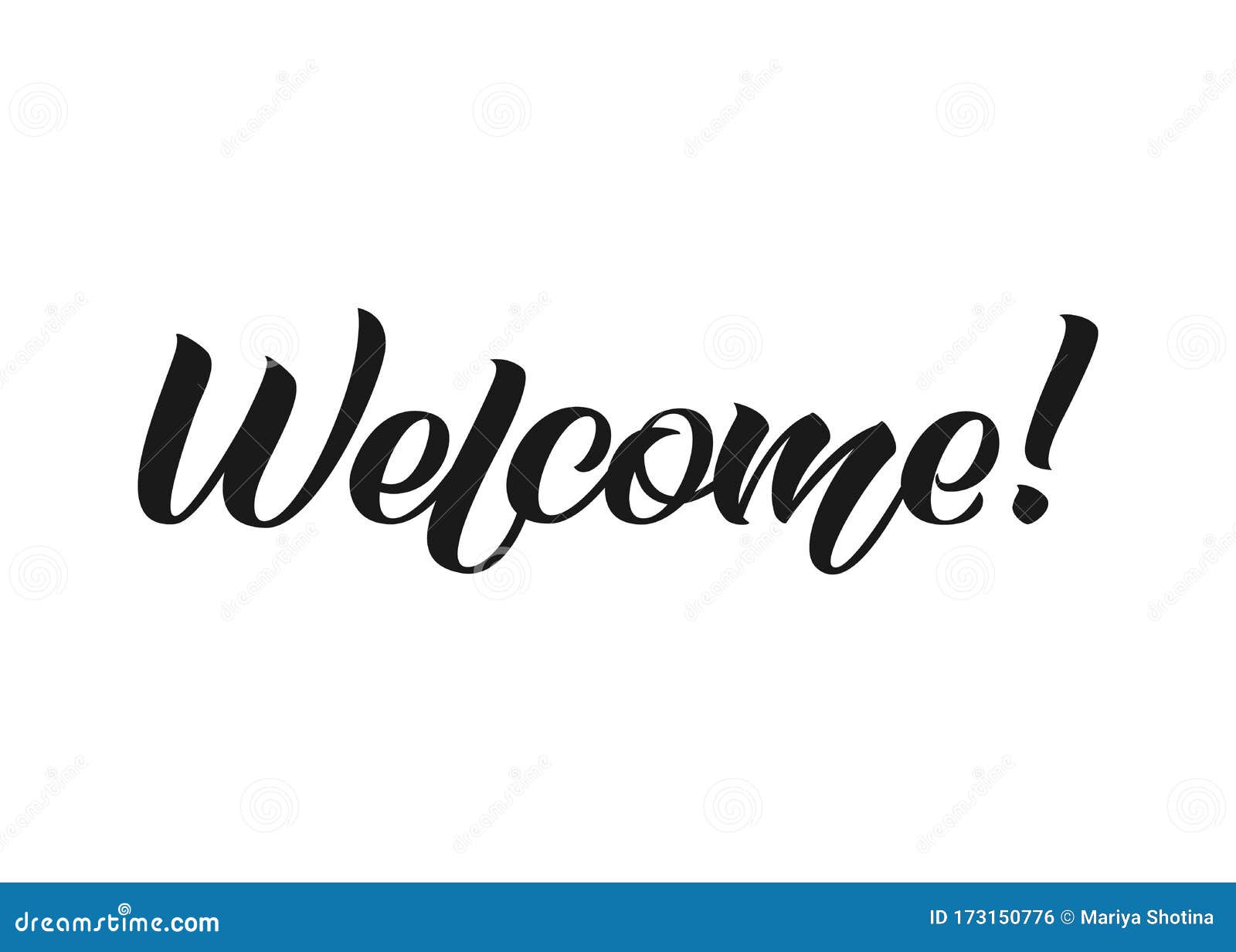 Welcome Hand Lettering. Vector Illustration with Lettering-Welcome-on ...