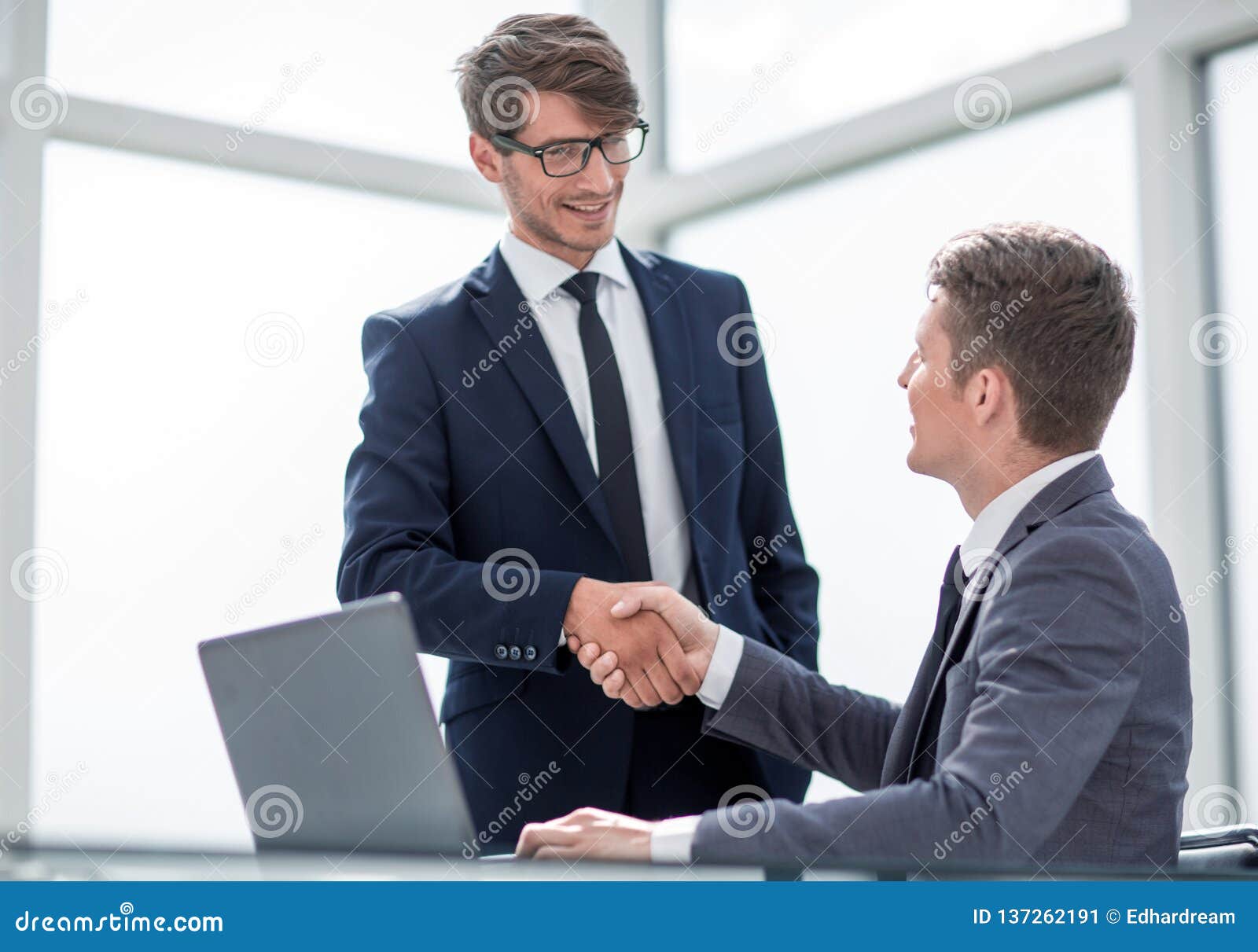 Welcome Handshake Business Colleagues in the Office Stock Image - Image ...