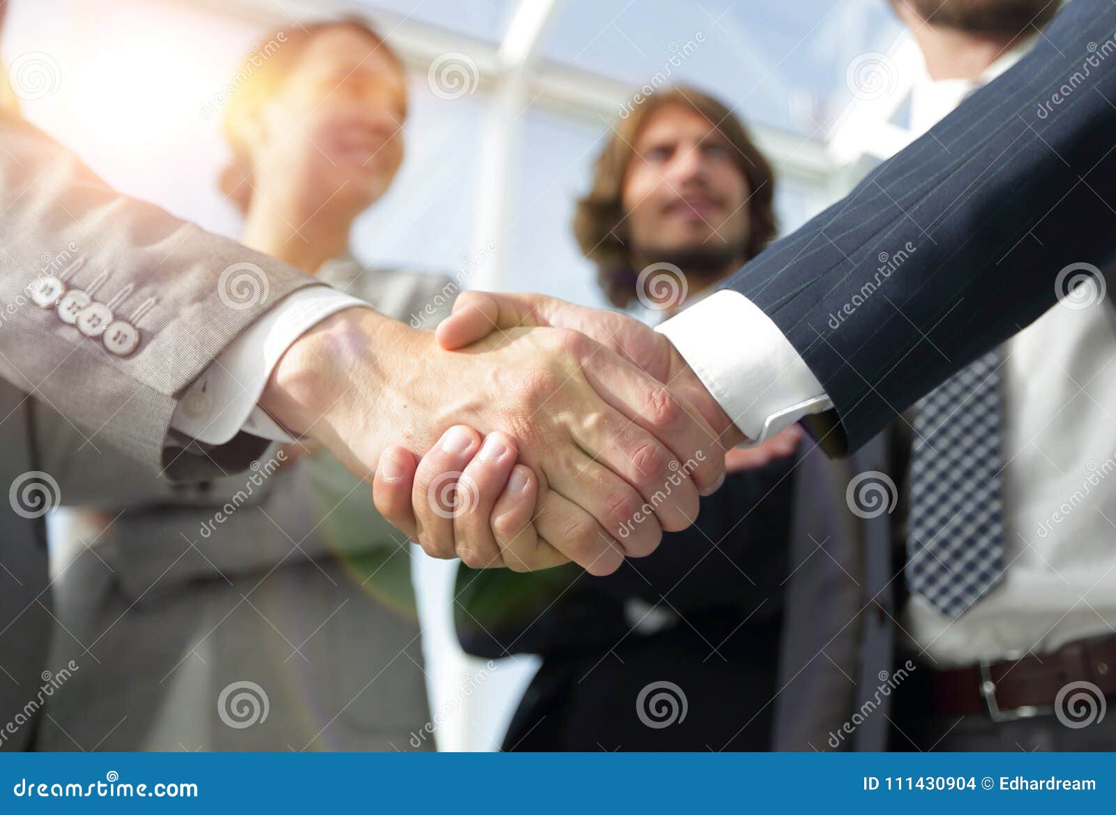 Welcome and Handshake Business People Stock Photo - Image of ...