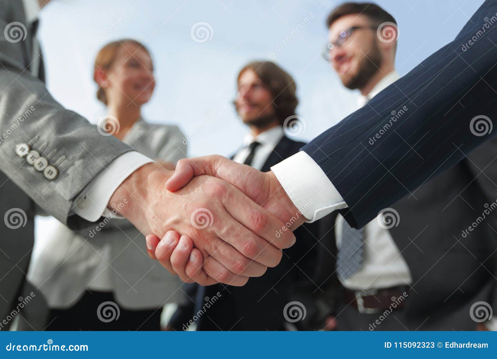 Welcome and Handshake Business People Stock Image - Image of ...