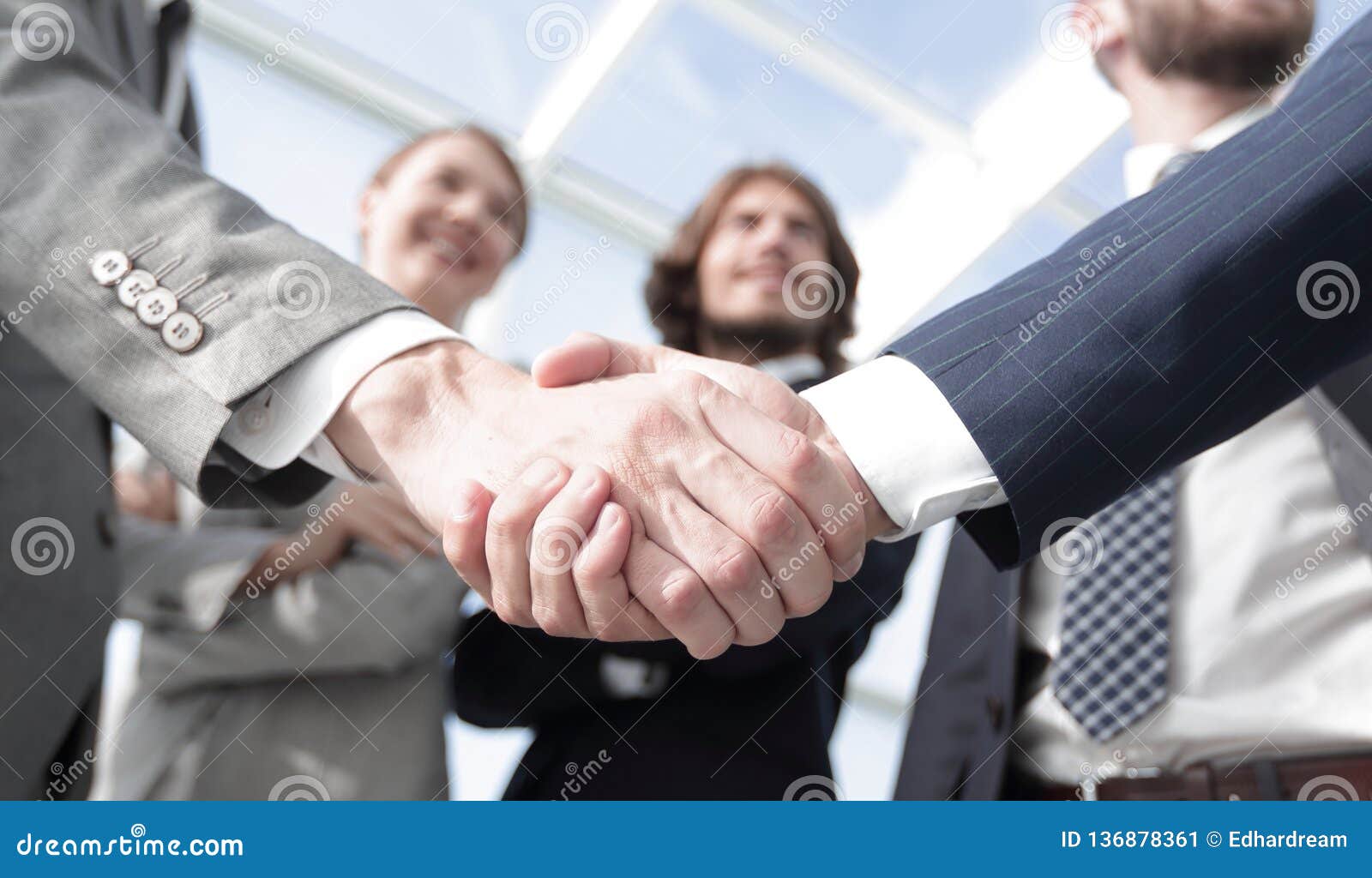 Welcome and Handshake Business People Stock Image - Image of ...