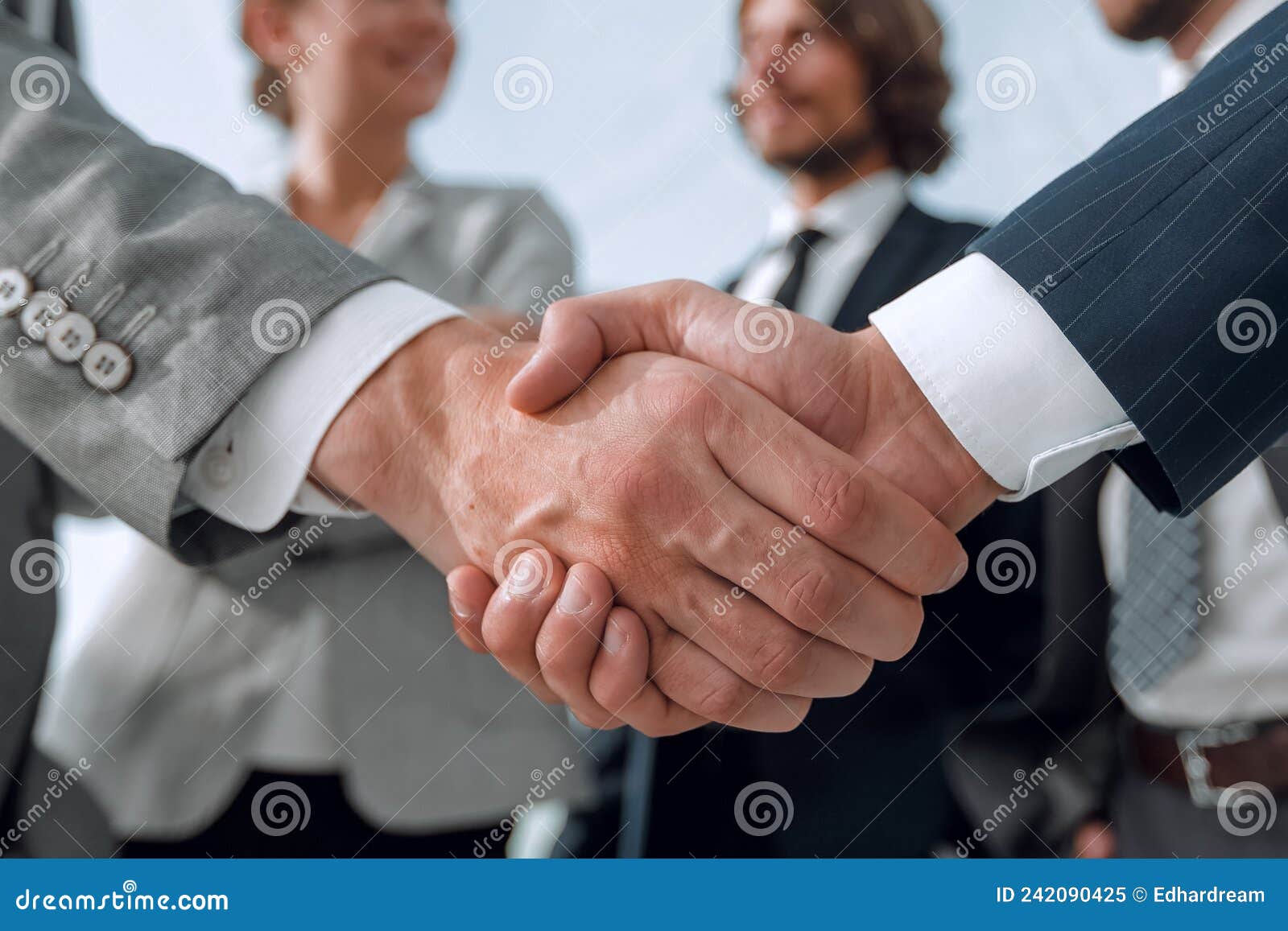 Welcome and Handshake Business People Stock Image - Image of ...