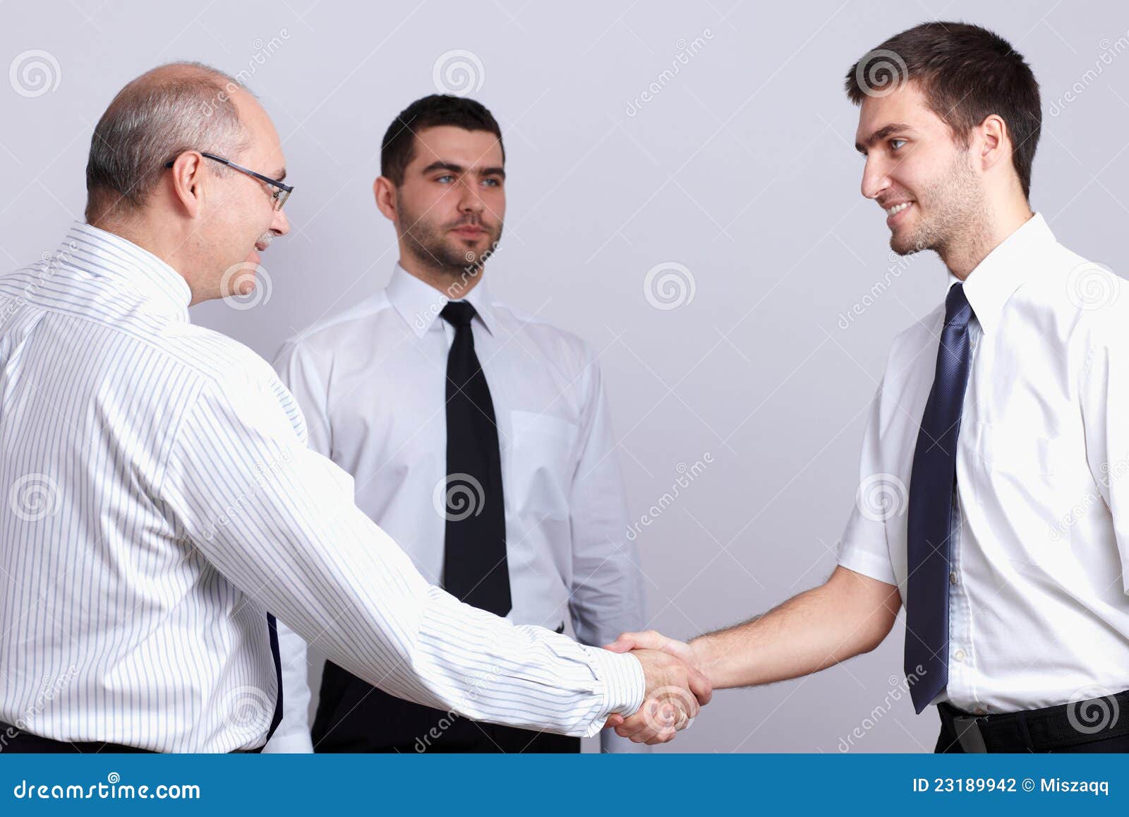 Welcome Handshake, Three Businessman Stock Photo - Image of happy ...