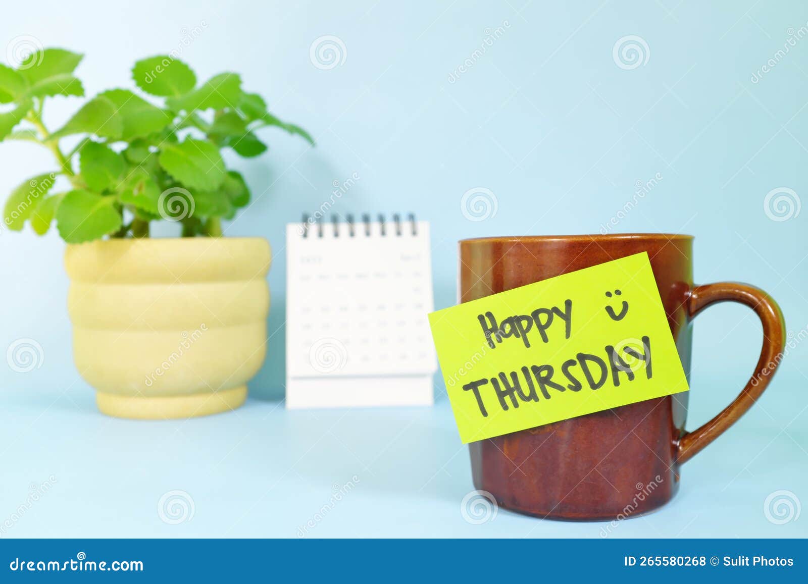 Welcome, Hello and Happy Thursday Concept. Selective Focus of Coffee ...