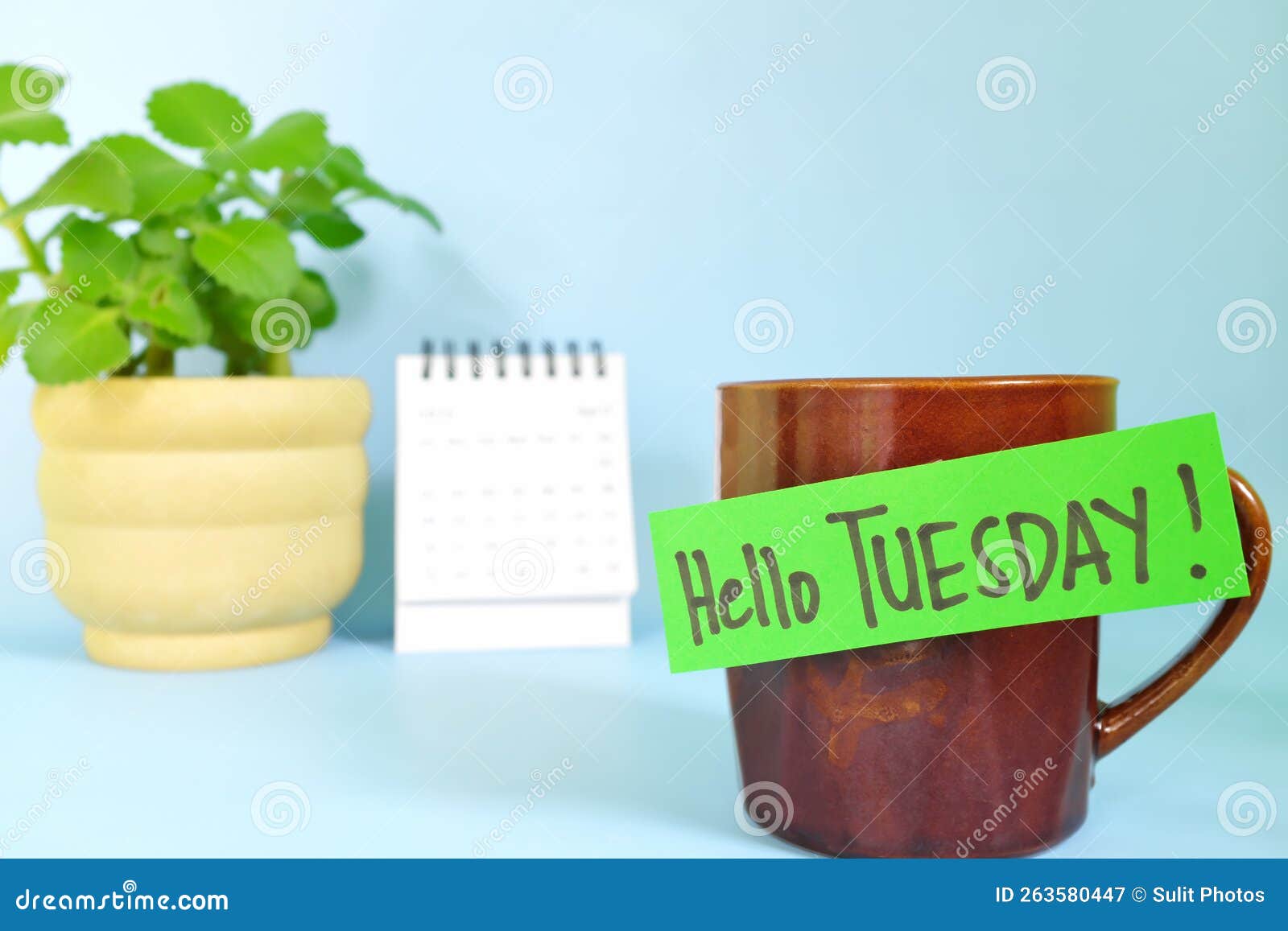 Welcome, Hello and Happy Tuesday Concept. Selective Focus of Coffee Cup ...