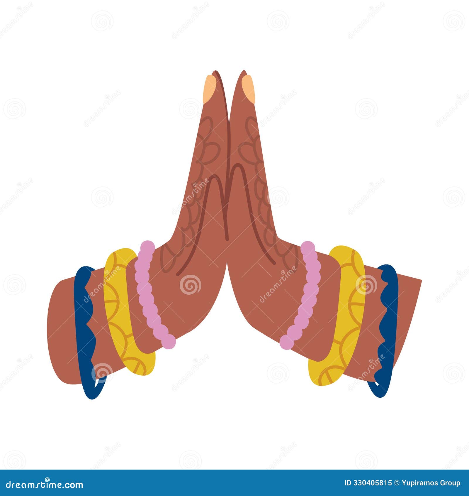 Welcome Hindu Namaste Hands Stock Illustration - Illustration of indian ...