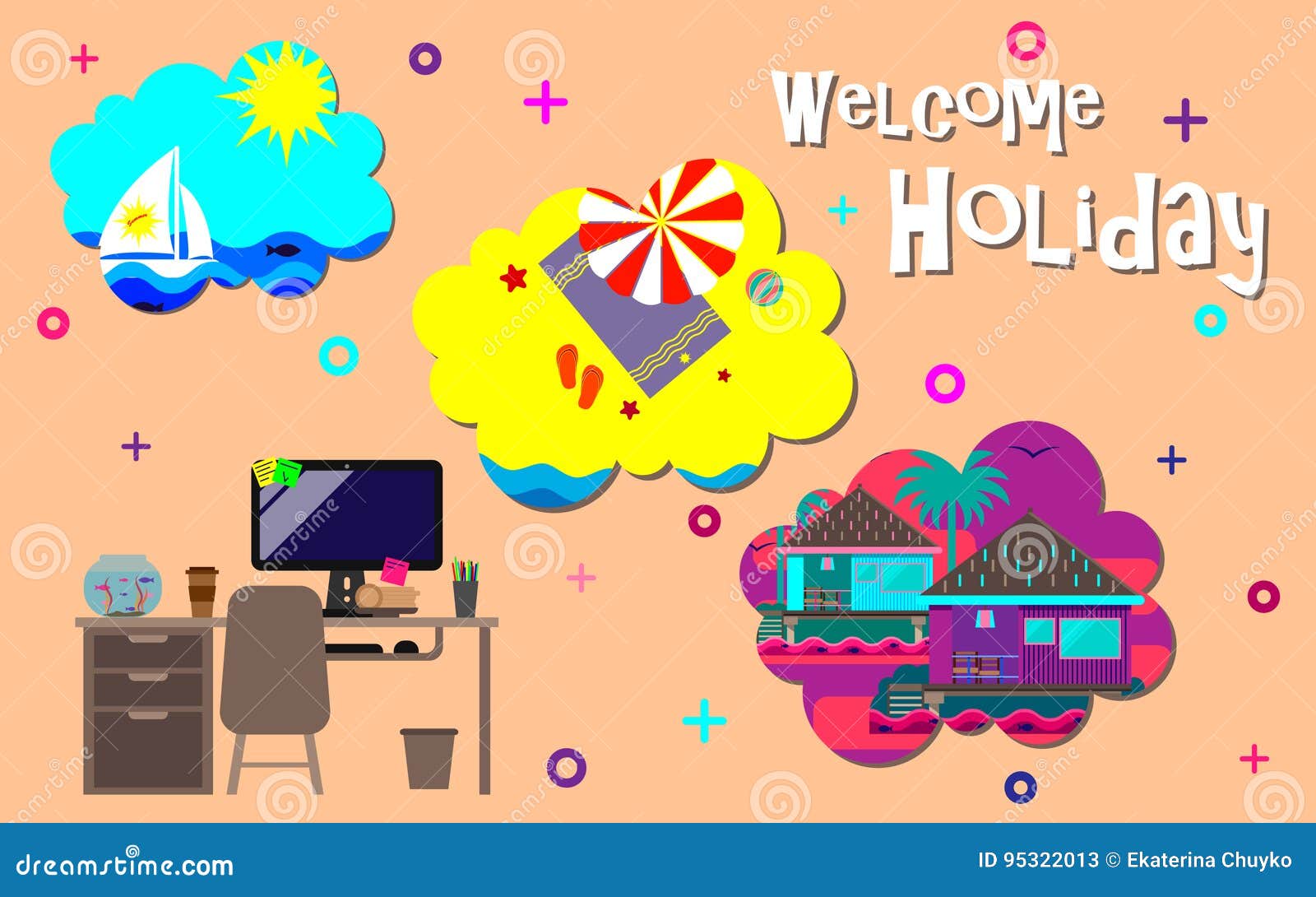 Welcome holiday. stock vector. Illustration of label - 95322013