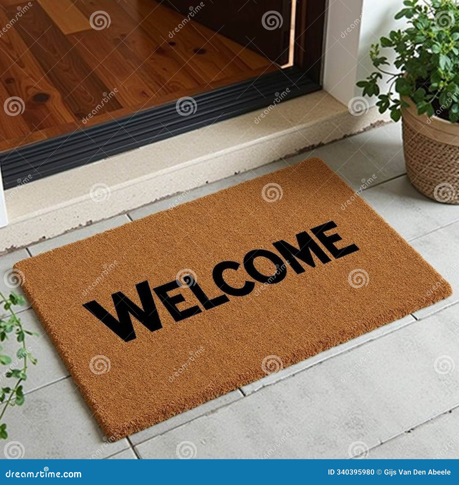 Welcome Home Front Door Doormat with Bold Welcome Text Stock ...