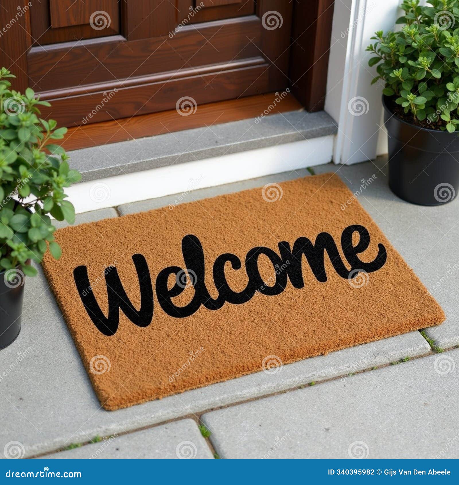 Welcome Home Front Door Doormat with Bold Welcome Text Stock ...