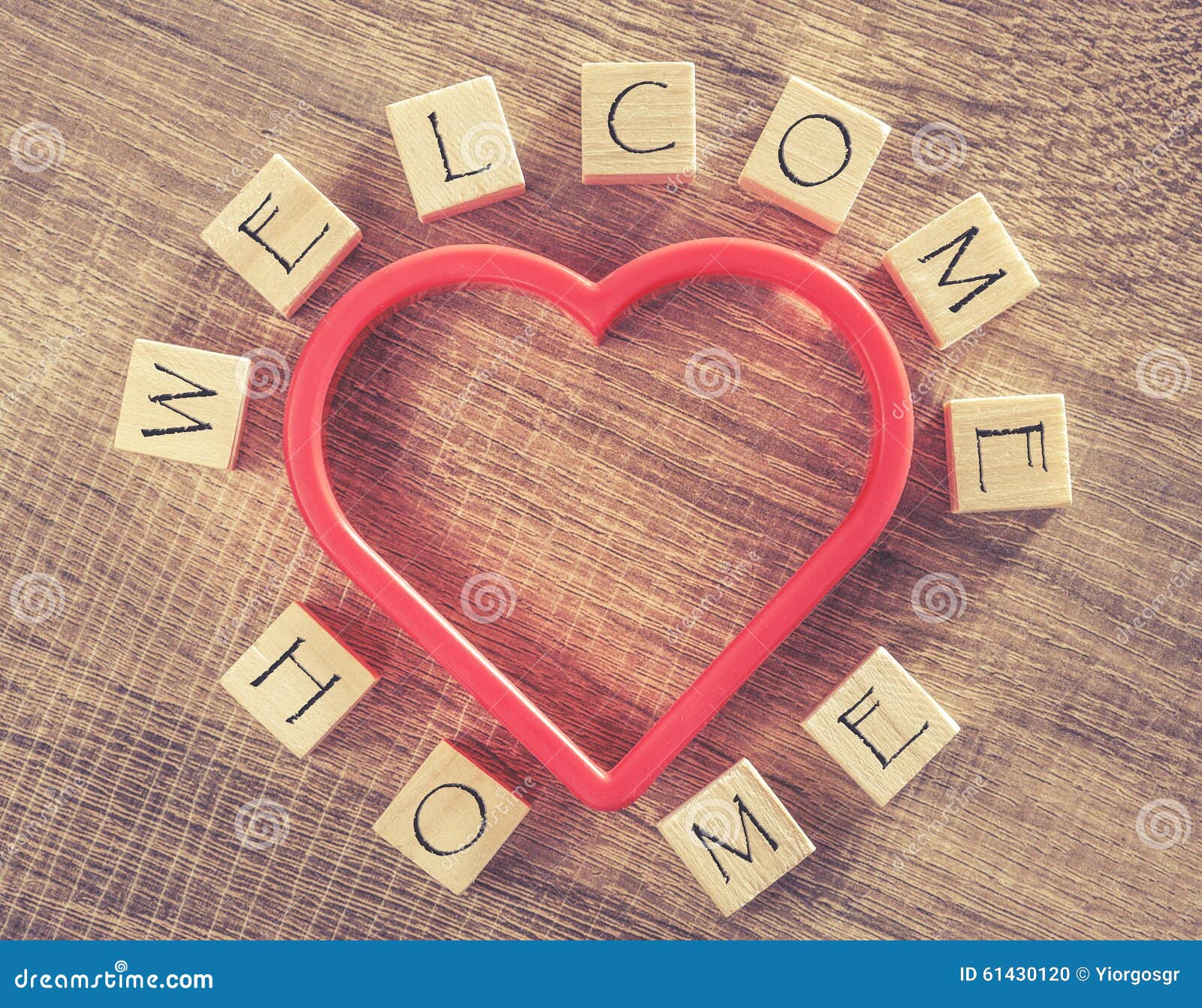 Welcome Home message stock photo. Image of postcard, poster - 61430120