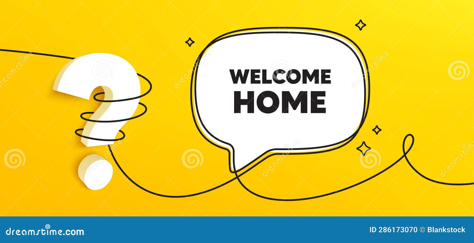 Welcome Home Tag. Home Invitation Offer. Continuous Line Chat Banner ...