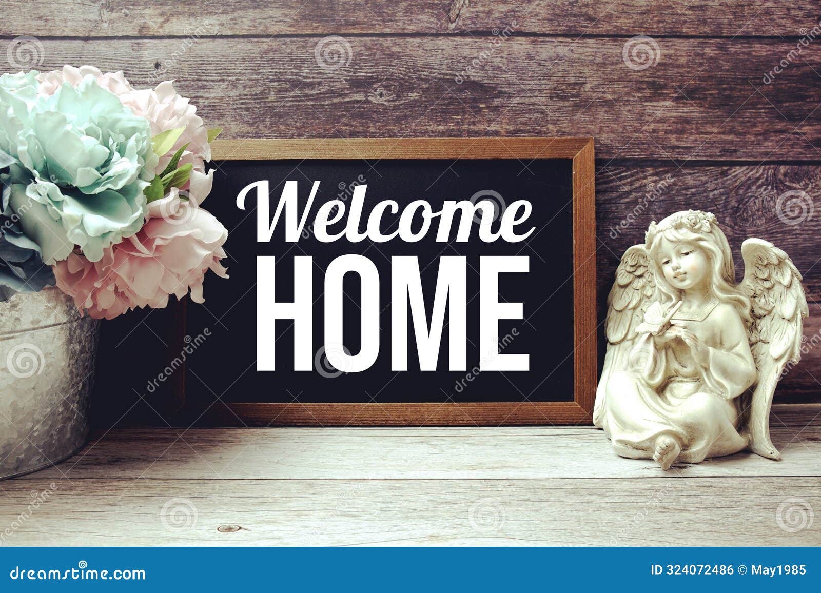 Welcome Home Text Message Written on Chalkboard Background Stock Photo ...