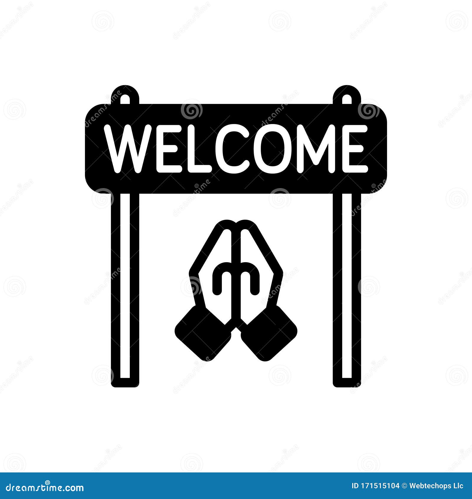 Black Solid Icon for Welcome, Acceptance and Reception Stock ...